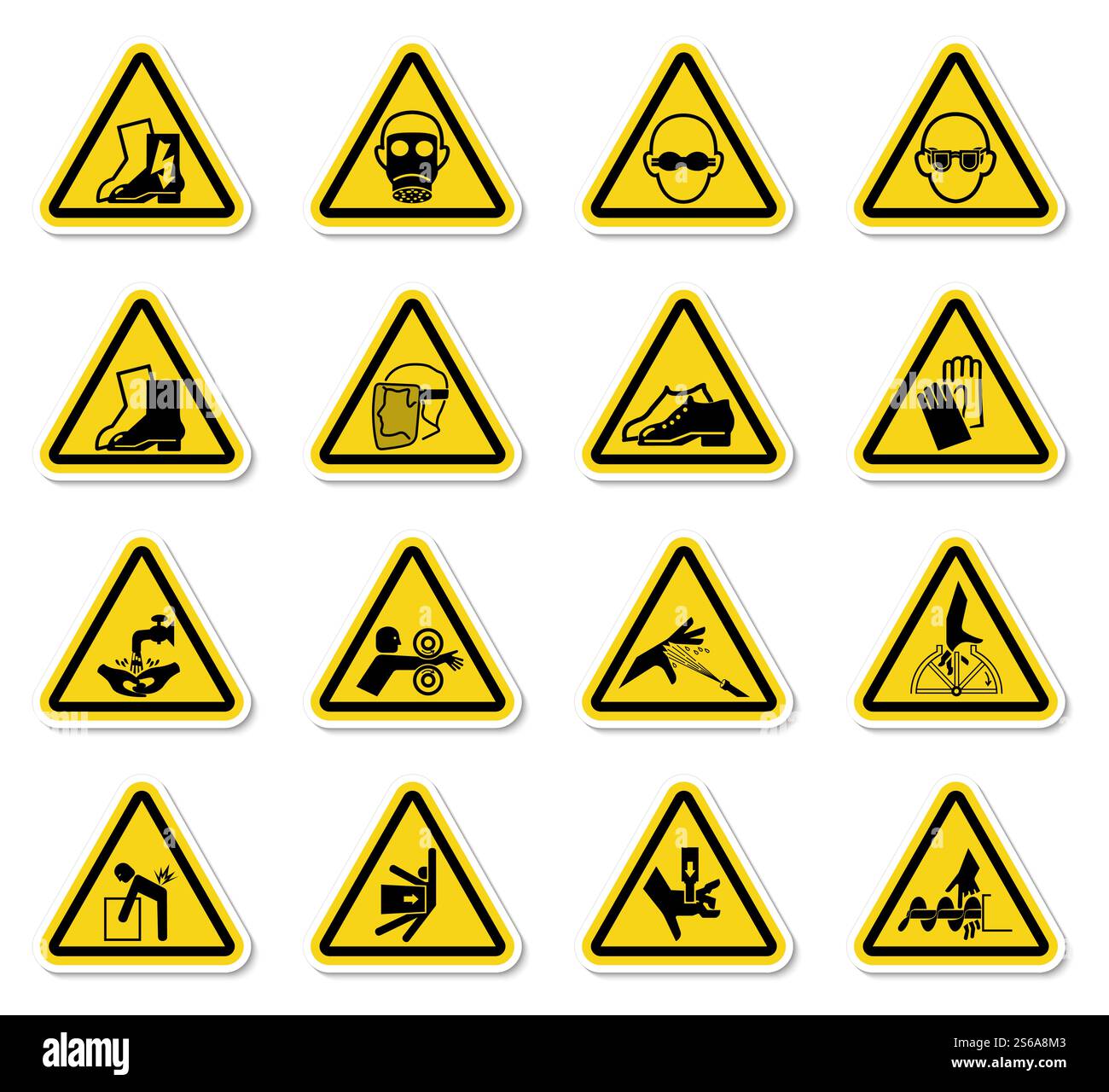 Warning Hazard Symbols labels Sign Isolate on White Background,Vector ...