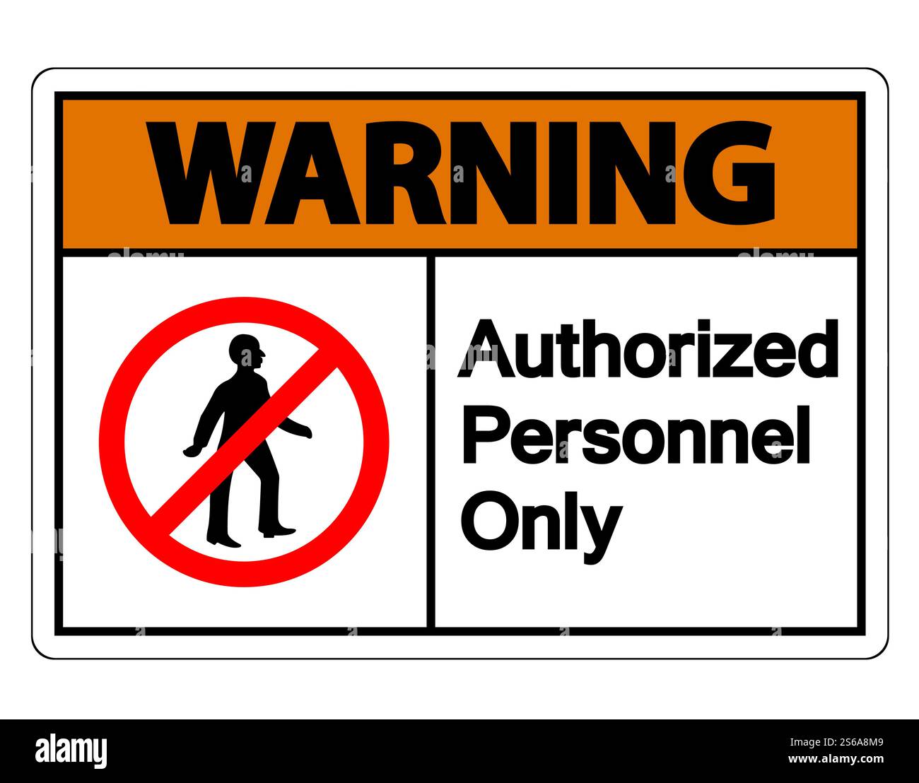 Warning Authorized Personnel Only Symbol Sign On white Background ...