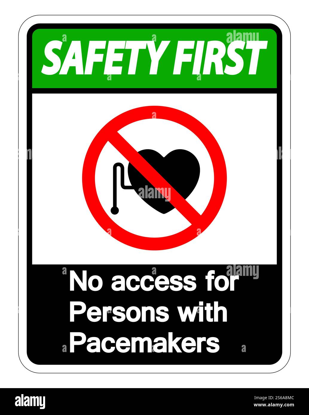 Safety first No Access For Persons With Pacemaker Symbol Sign Isolate ...