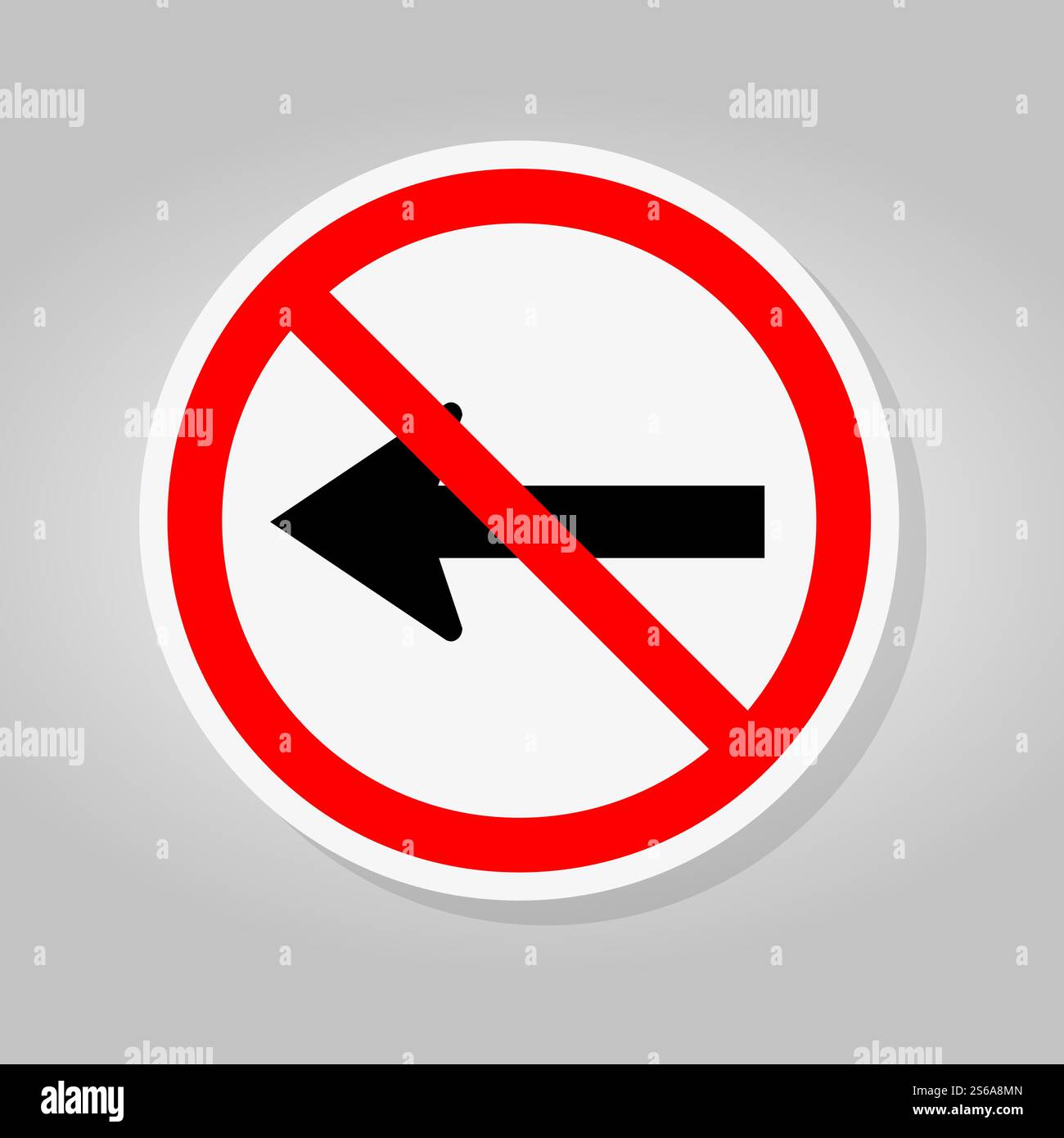 Do Not Go Left By The Arrows Traffic Road Sign Isolate On White ...
