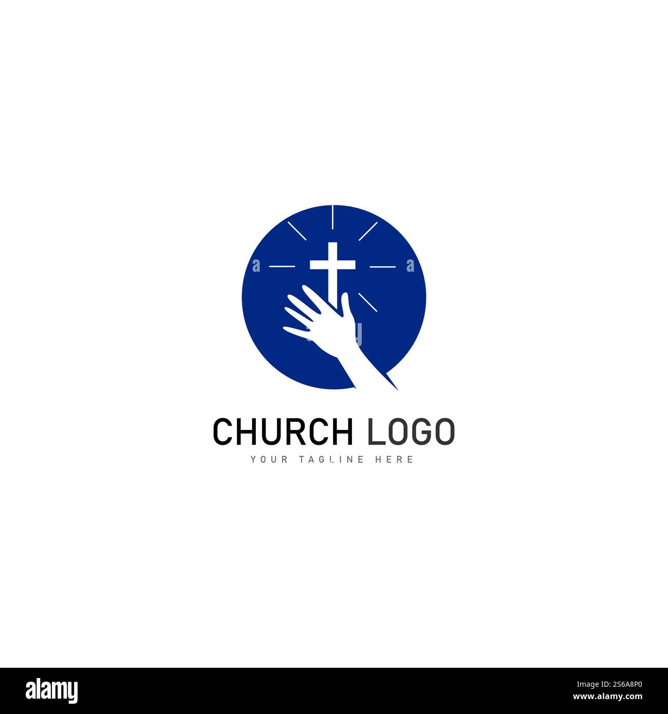 church christian logo vector icon design template. Christian symbols ...