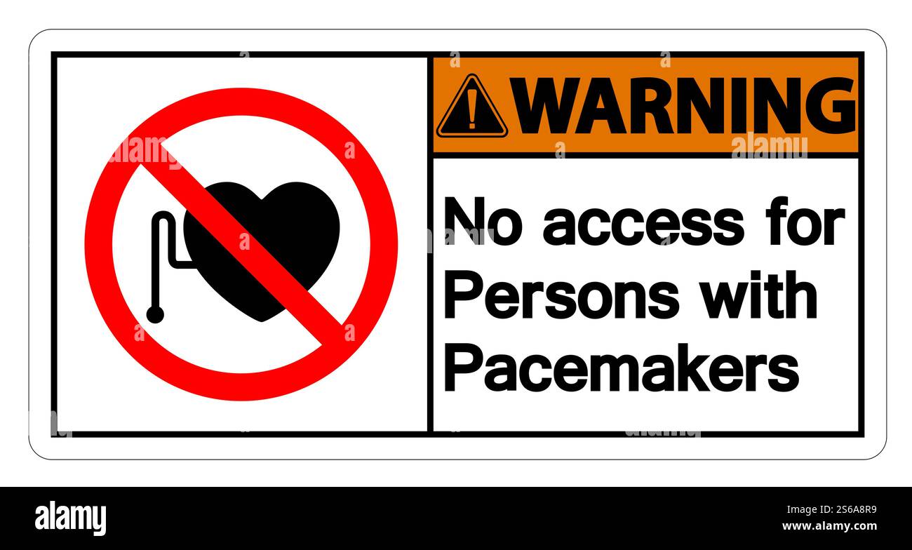 Warning No Access For Persons With Pacemaker Symbol Sign Isolate On ...