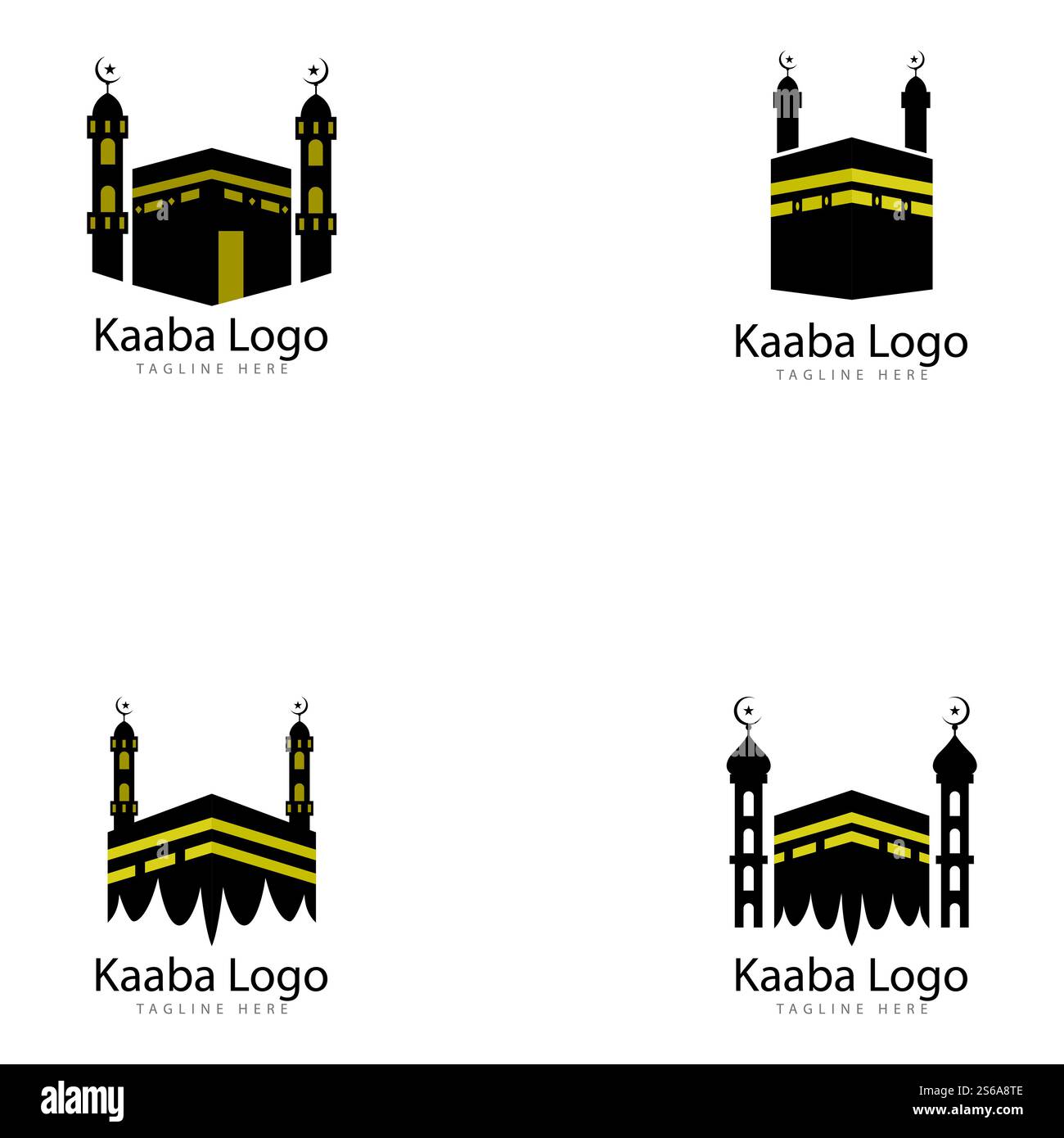 Kaaba mecca symbol logo illustration design template Stock Vector Image ...