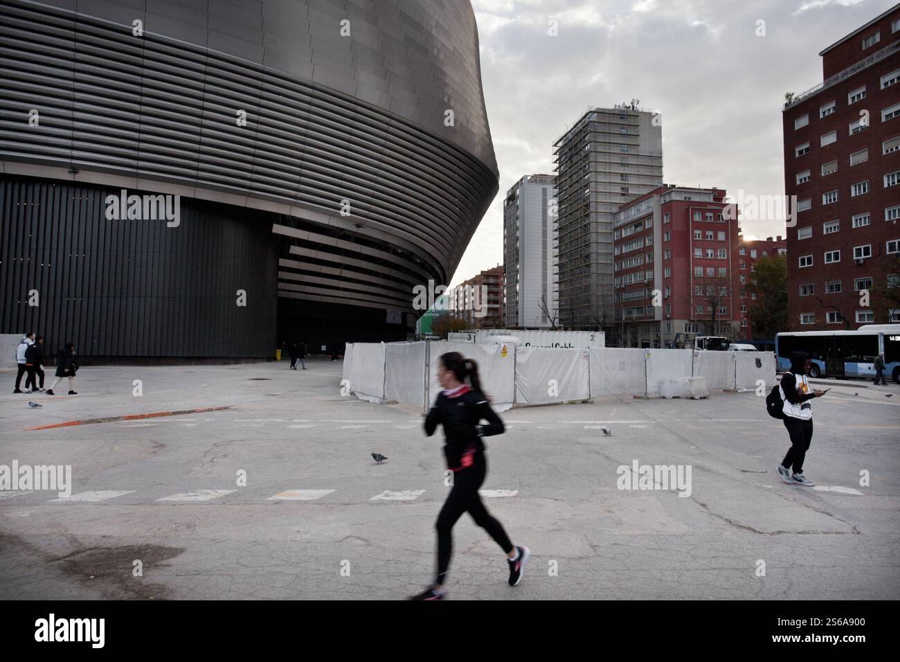 People outside Real Madrid's new Santiago Bernabéu stadium in Madrid ...