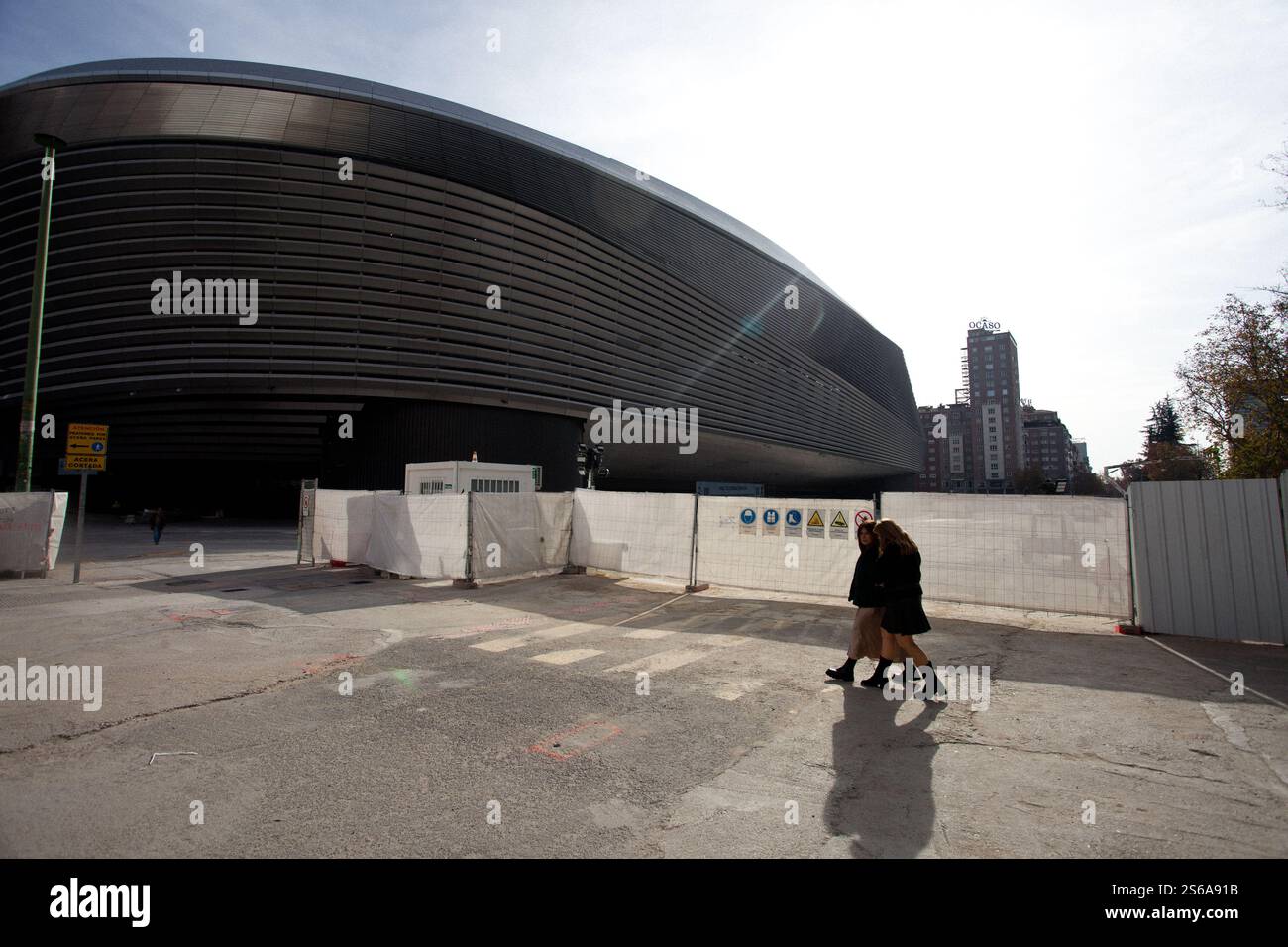 People outside Real Madrid's new Santiago Bernabéu stadium in Madrid ...