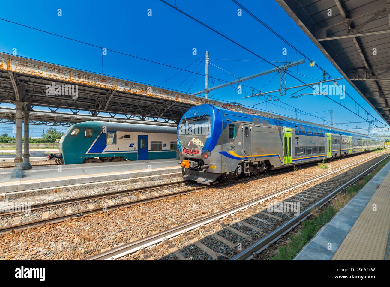 Fossano, Piedmont, Italy - July 24, 2024: Fossano Railway station with ...