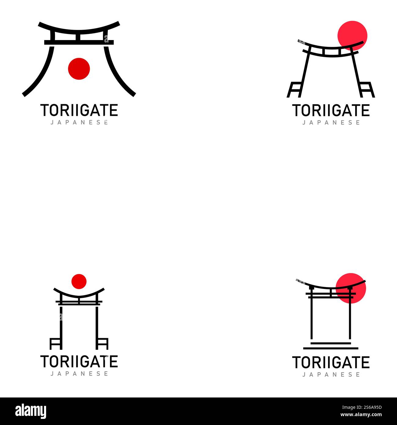 japanese torii gates logo and symbol design icon Stock Vector Image ...