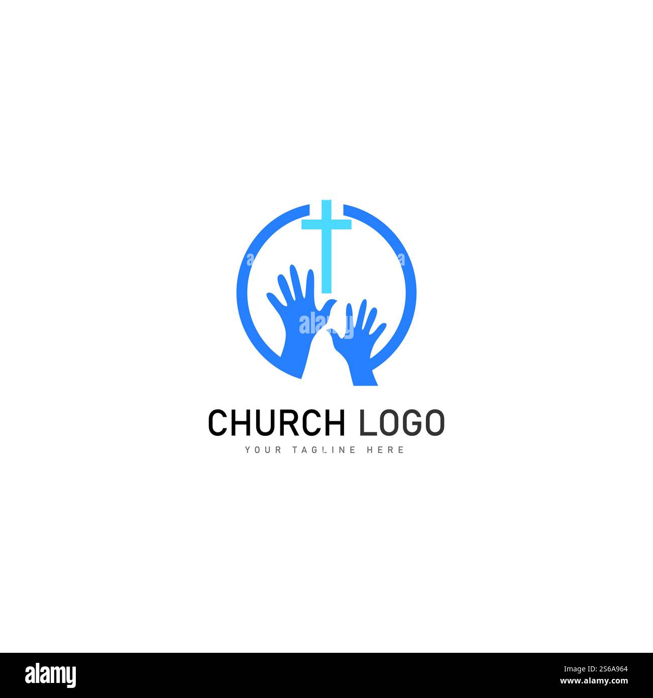 church christian logo vector icon design template. Christian symbols ...