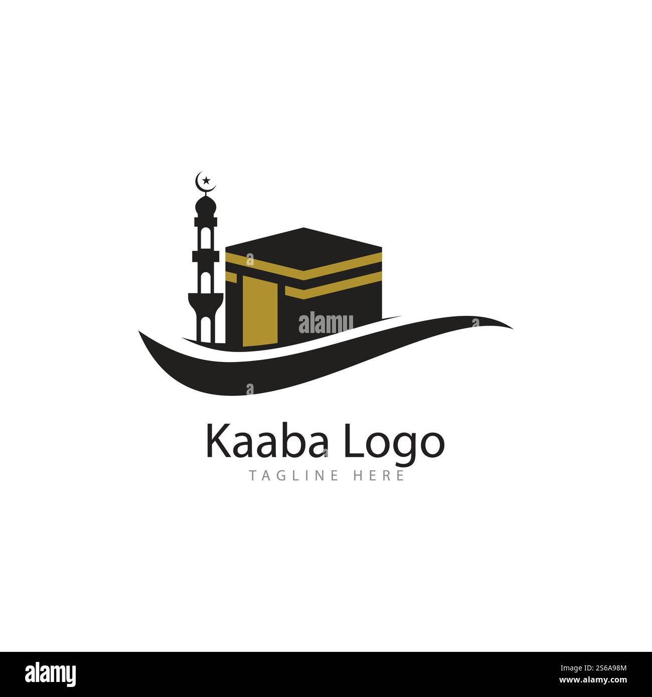 Kaaba mecca symbol logo illustration design template Stock Vector Image ...