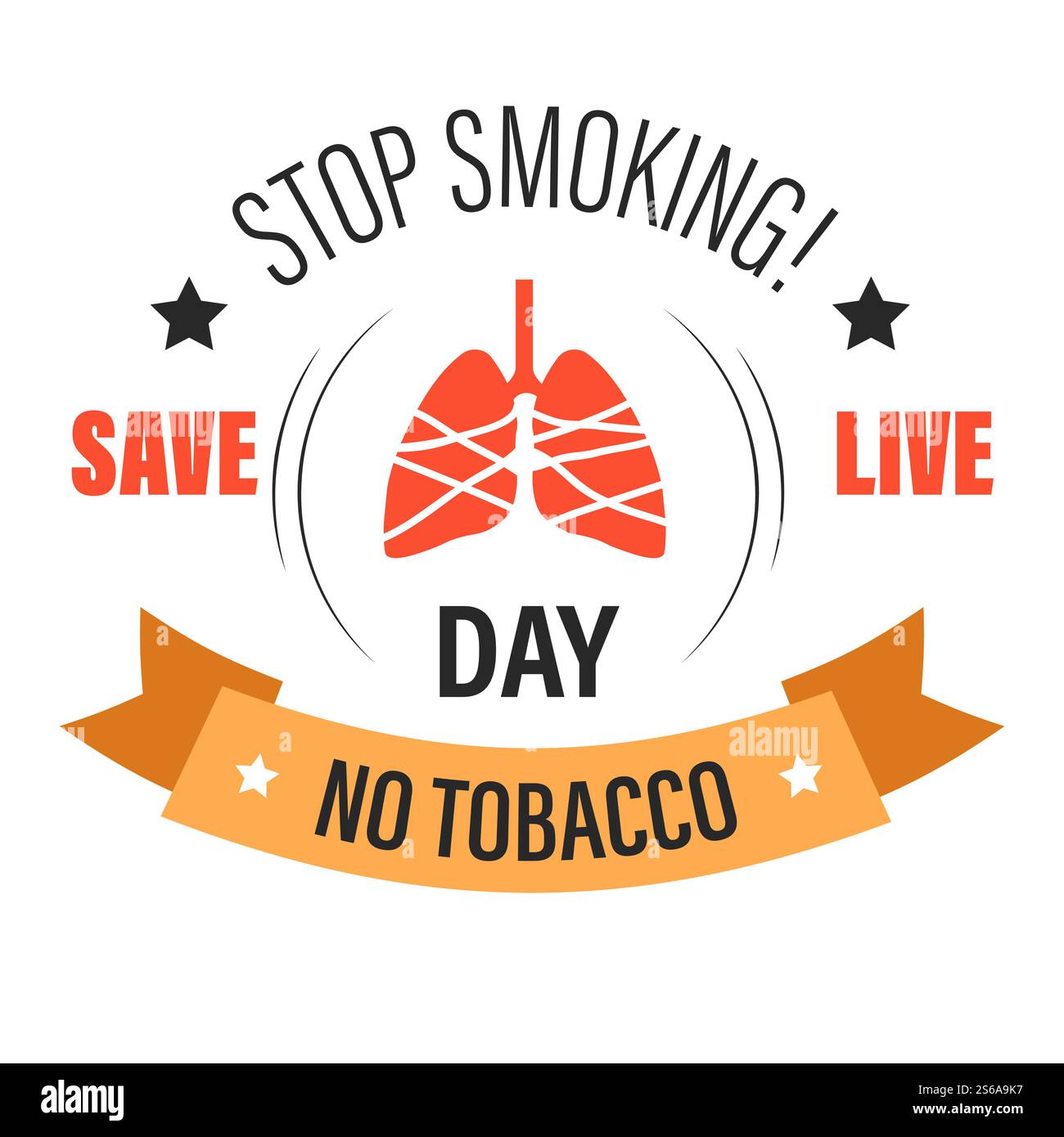 Stop smoking world no tobacco day isolated icons vector lungs cancer ...