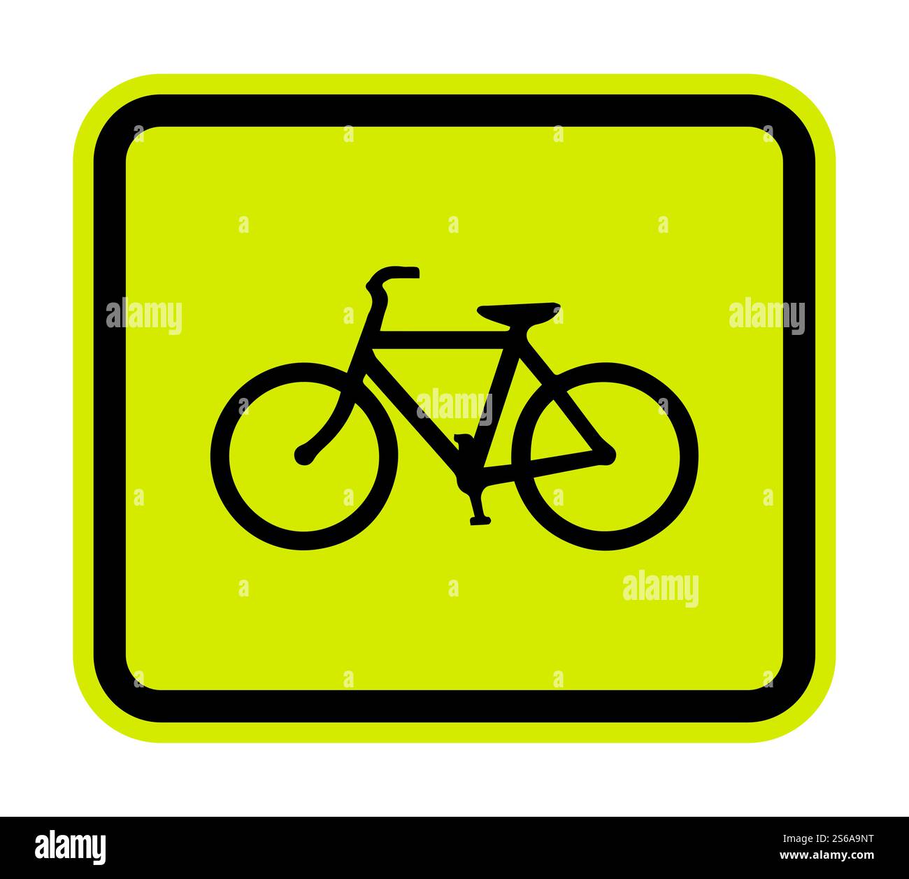 Bicycle Traffic Warning Sign isolated on white background.Vector ...