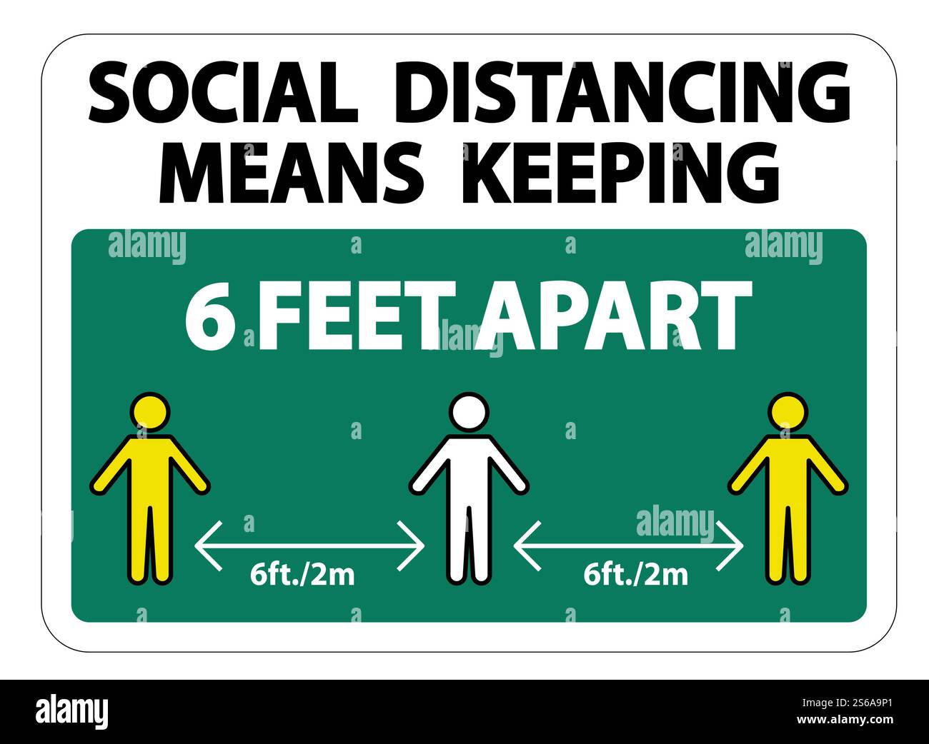Social Distancing Means Keeping 6 Ft apart Sign Isolate On White ...