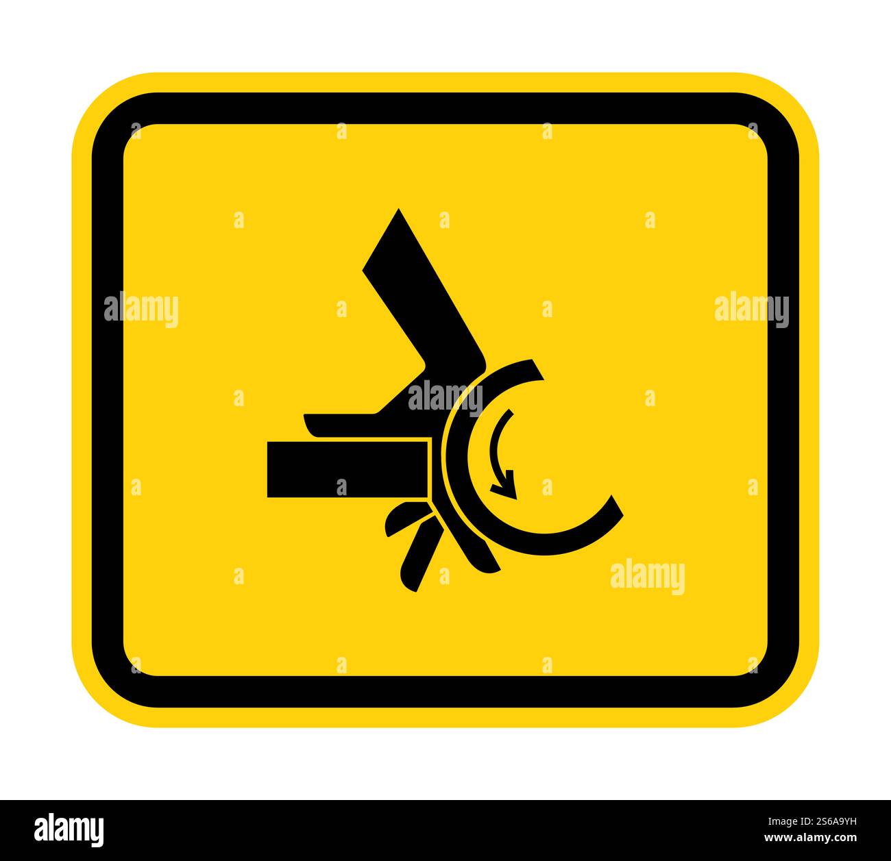 Hand Crush Roller Pinch Point Symbol Sign Isolate on White Background ...