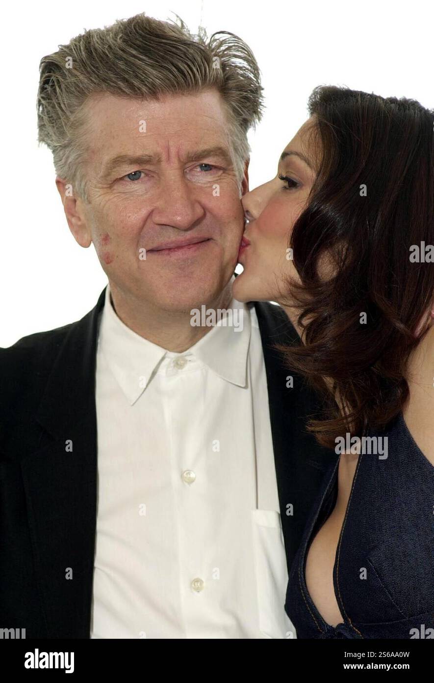 File photo dated 16/05/01 of Film director David Lynch receives a kiss ...