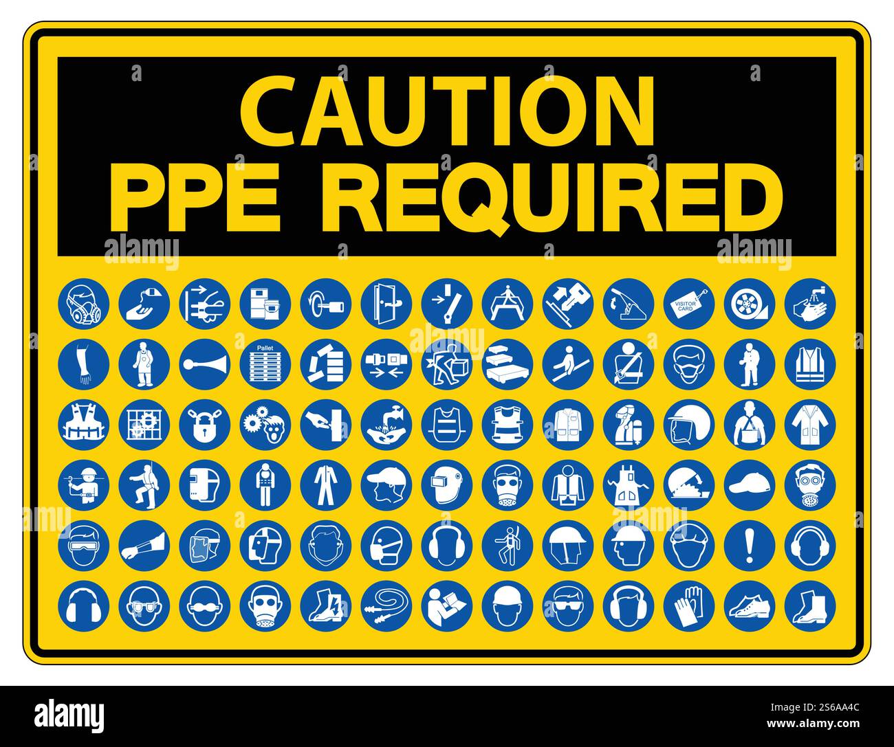 Required Personal Protective Equipment (PPE) Symbol,Safety Icon,Vector ...