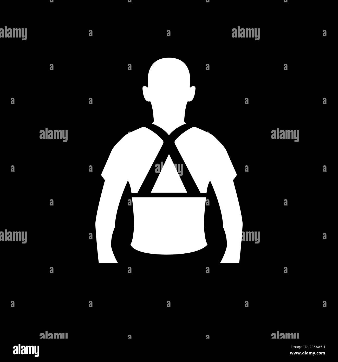 Wear Back Support Symbol Sign Isolate On Black Background,Vector ...
