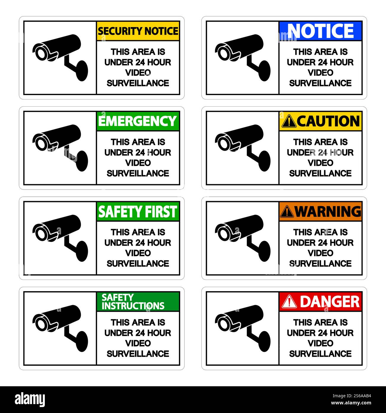 This Area is Under 24 Hour Video Surveillance Sign Isolate On White ...