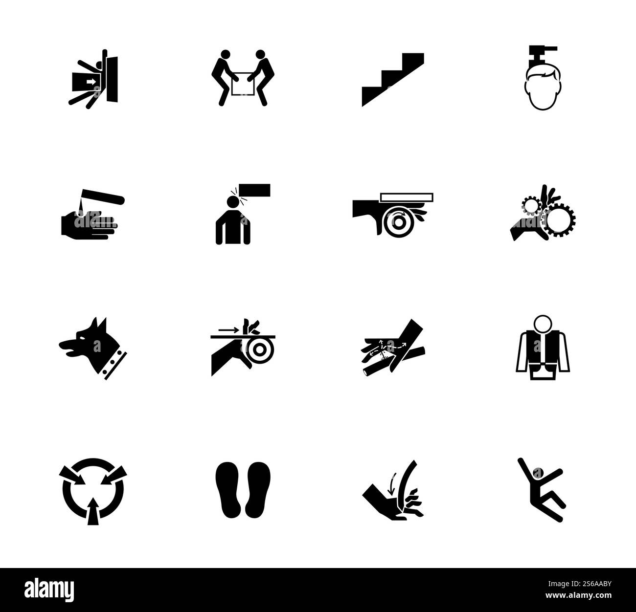 Warning signs,industrial hazards icon labels Sign Isolated on White ...