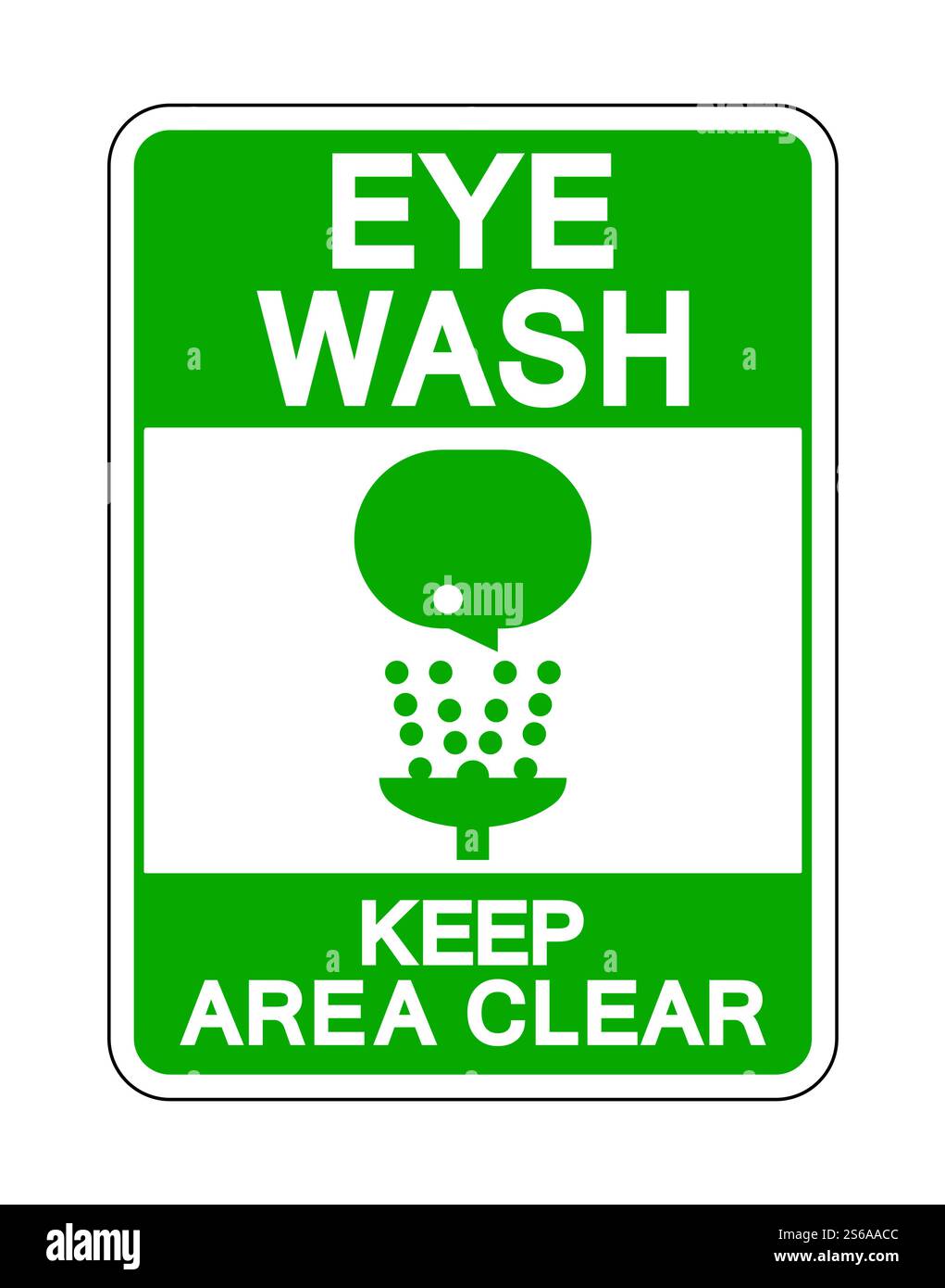 Eye Wash Keep Area Clear Sign Isolate On White Background,Vector ...