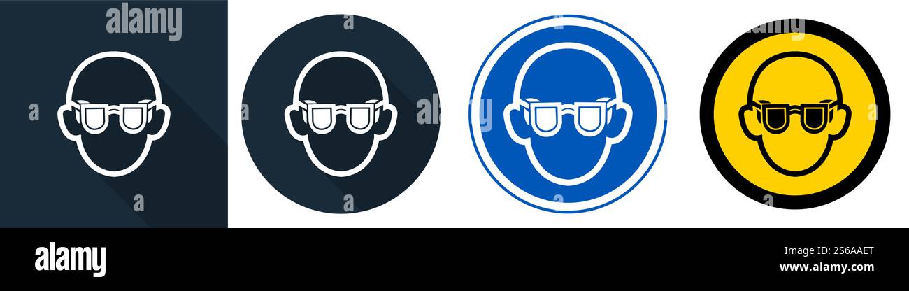 Symbol Wear Safety Glasses Symbol Sign Isolate on White Background ...