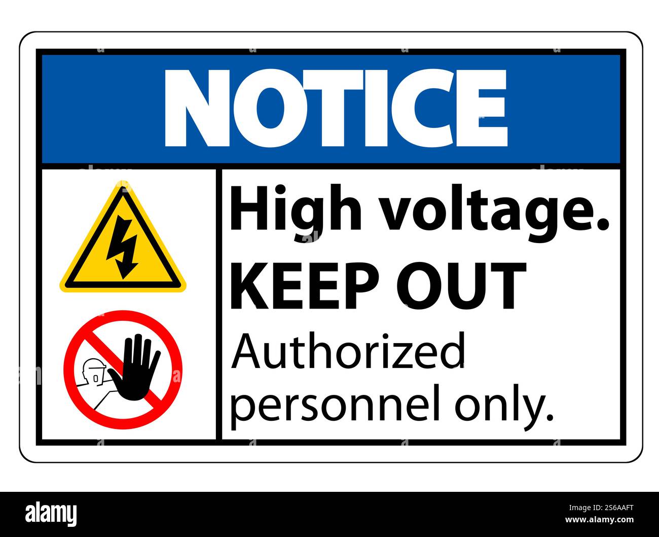 Notice High Voltage Keep Out Sign Isolate On White Background,Vector ...