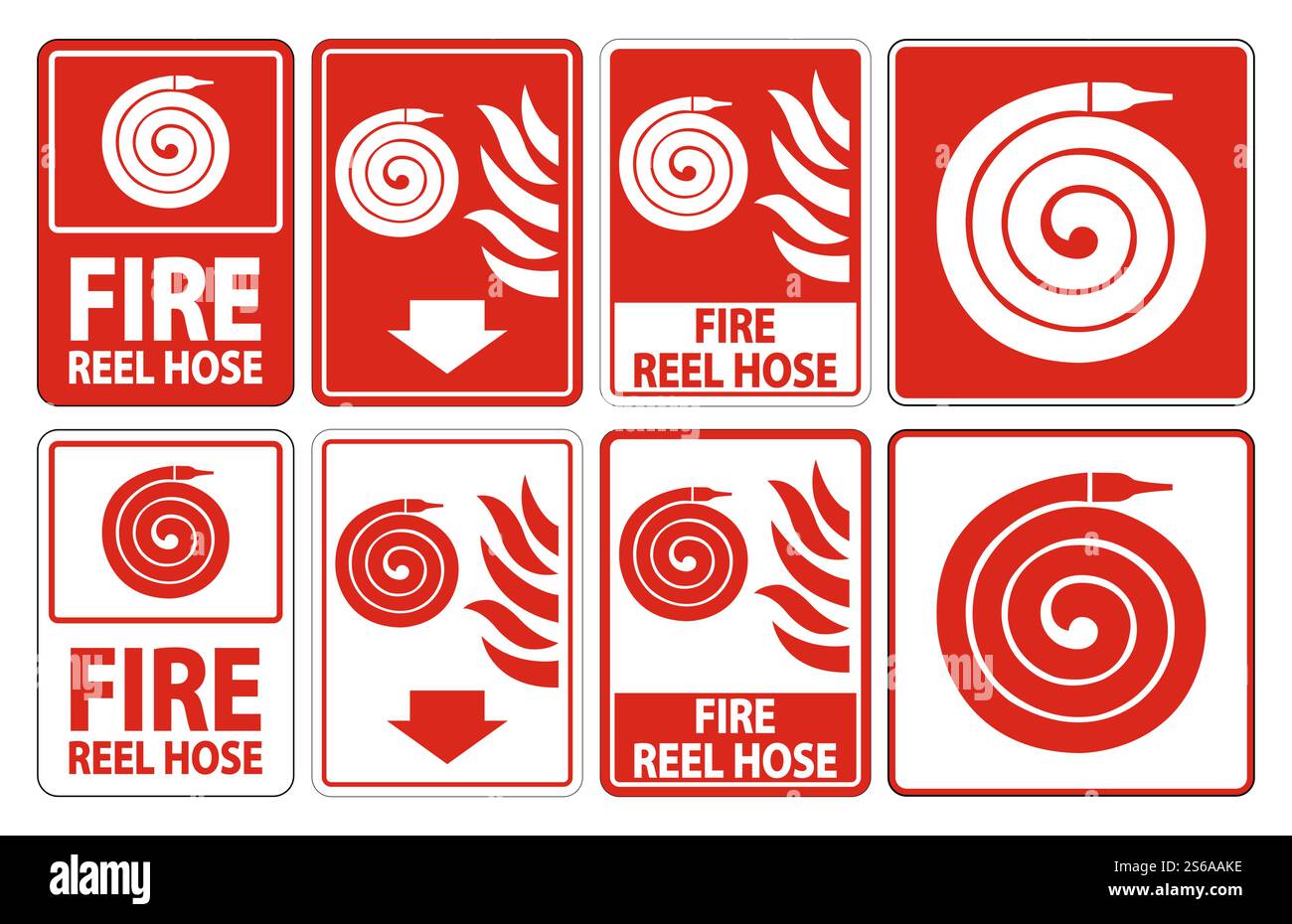 Fire Reel Hose Floor Sign Isolate On White Background,Vector ...