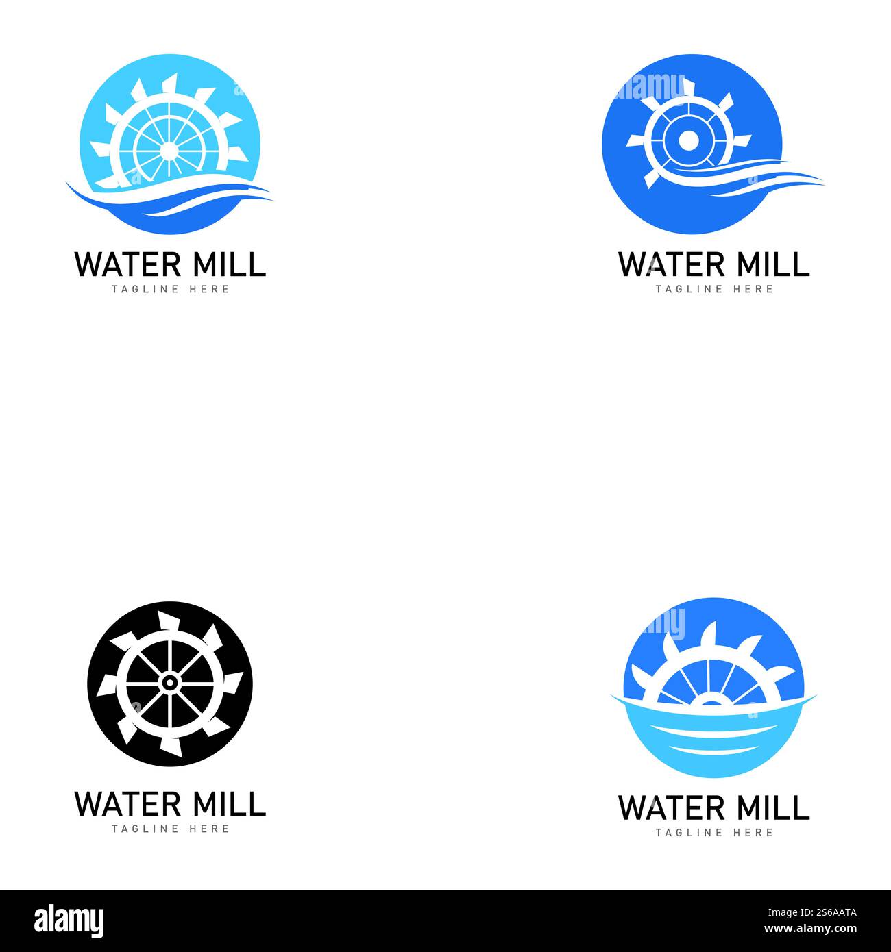 Water mill logo vector icon concept illustration design Stock Vector ...