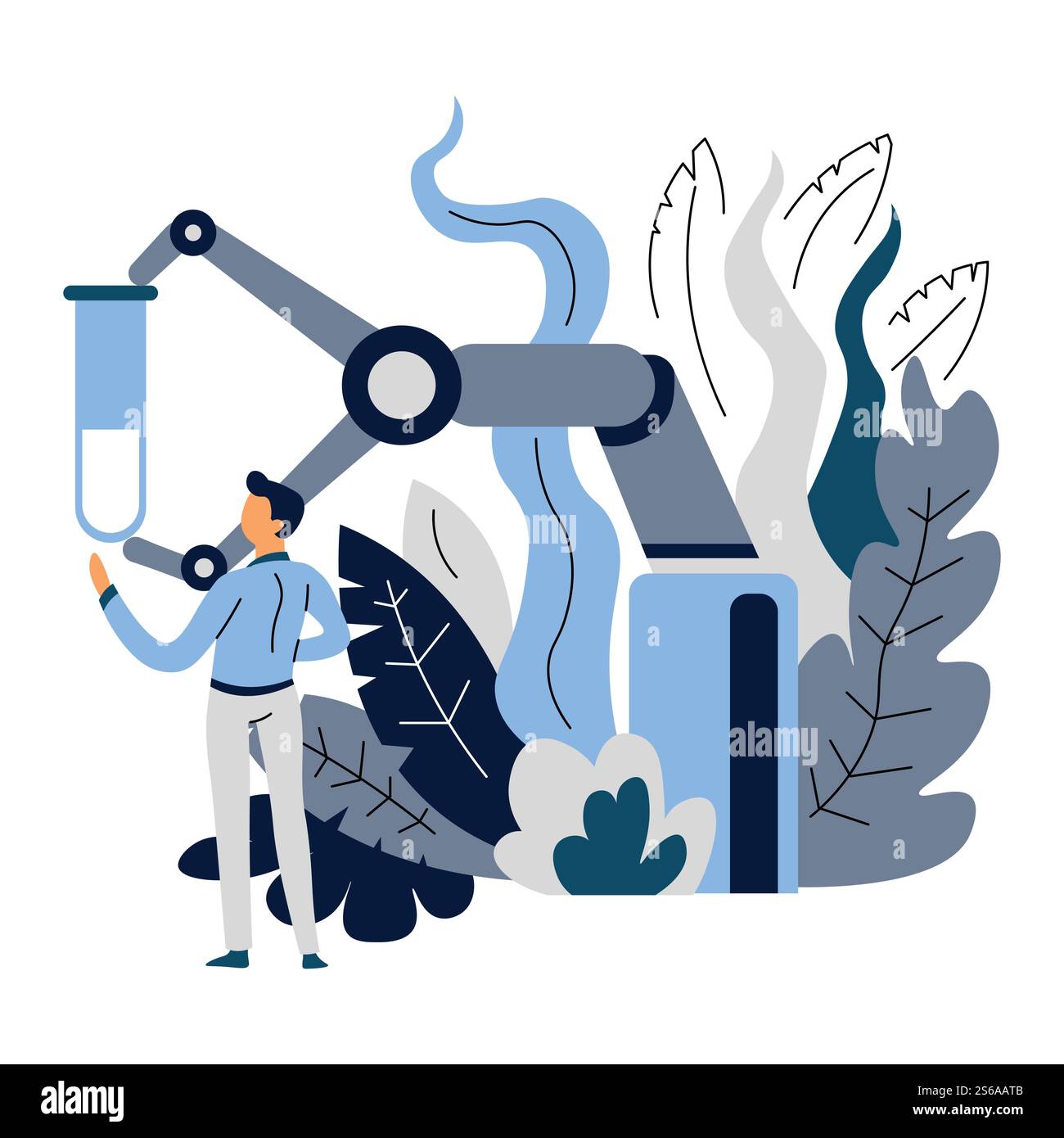 Scientist and smart mechanism artificial intelligence in chemical lab ...