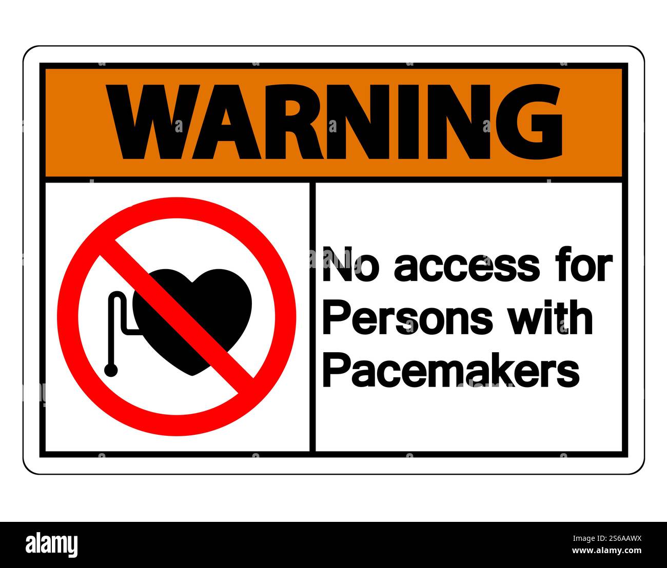 Warning No Access For Persons With Pacemaker Symbol Sign Isolate On ...