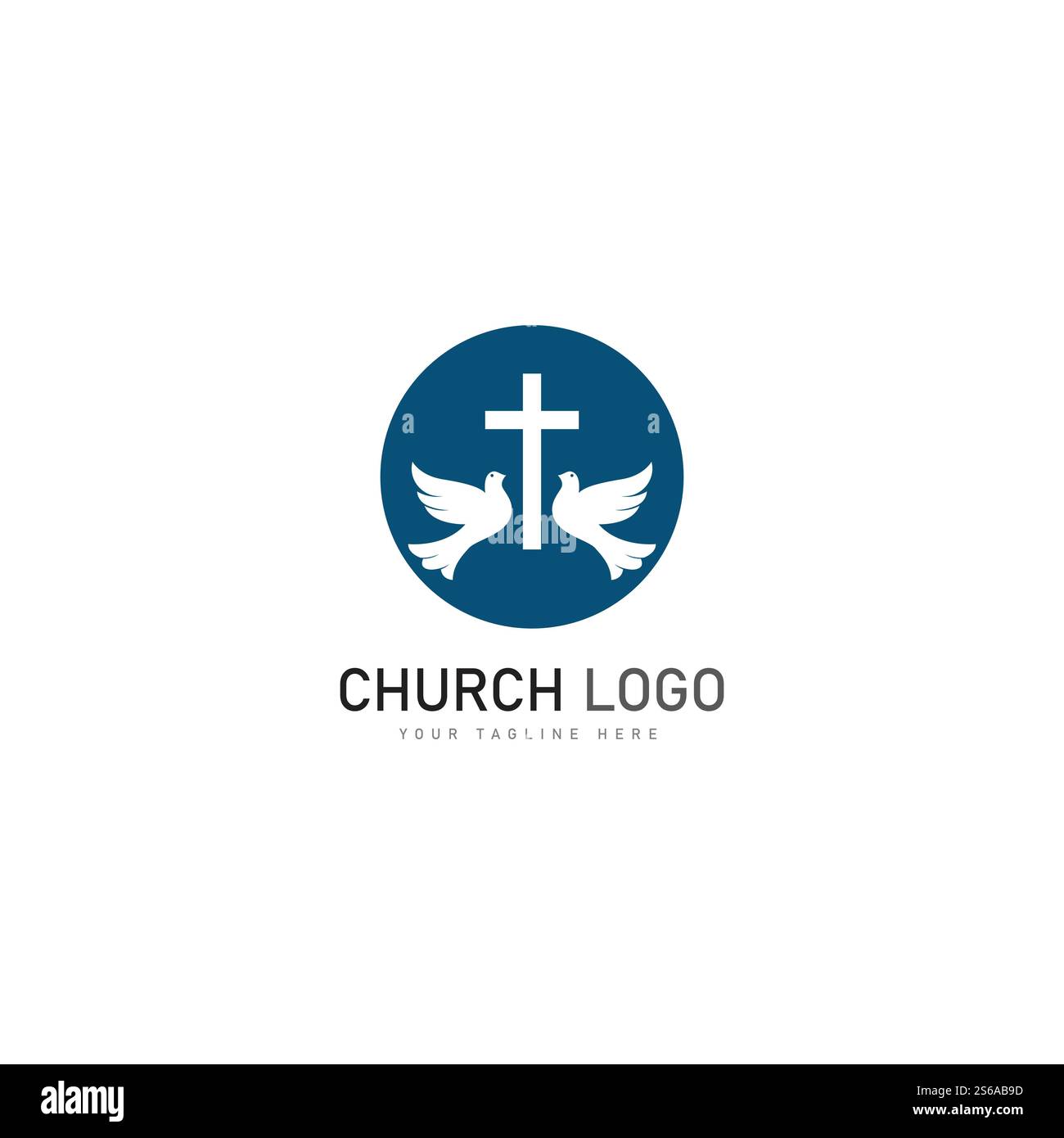 church christian logo vector icon design template. Christian symbols ...