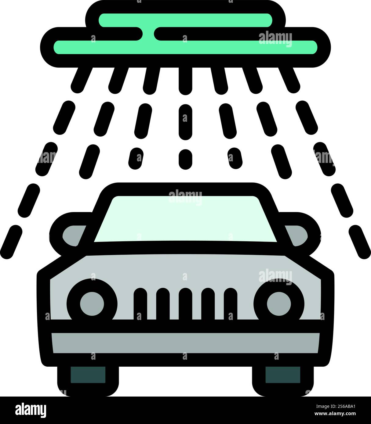 Car rain wash icon. Outline car rain wash vector icon for web design ...