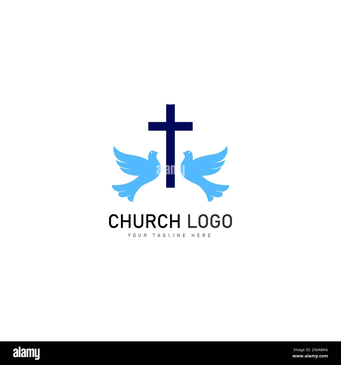 church christian logo vector icon design template. Christian symbols ...