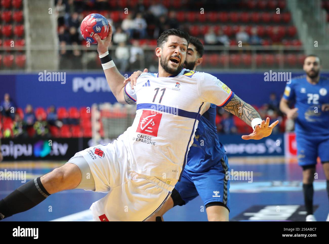 Porec, Croatia. 16th Jan, 2025. POREC, CROATIA - JANUARY 16: Nicolas Tournat of France in action ...