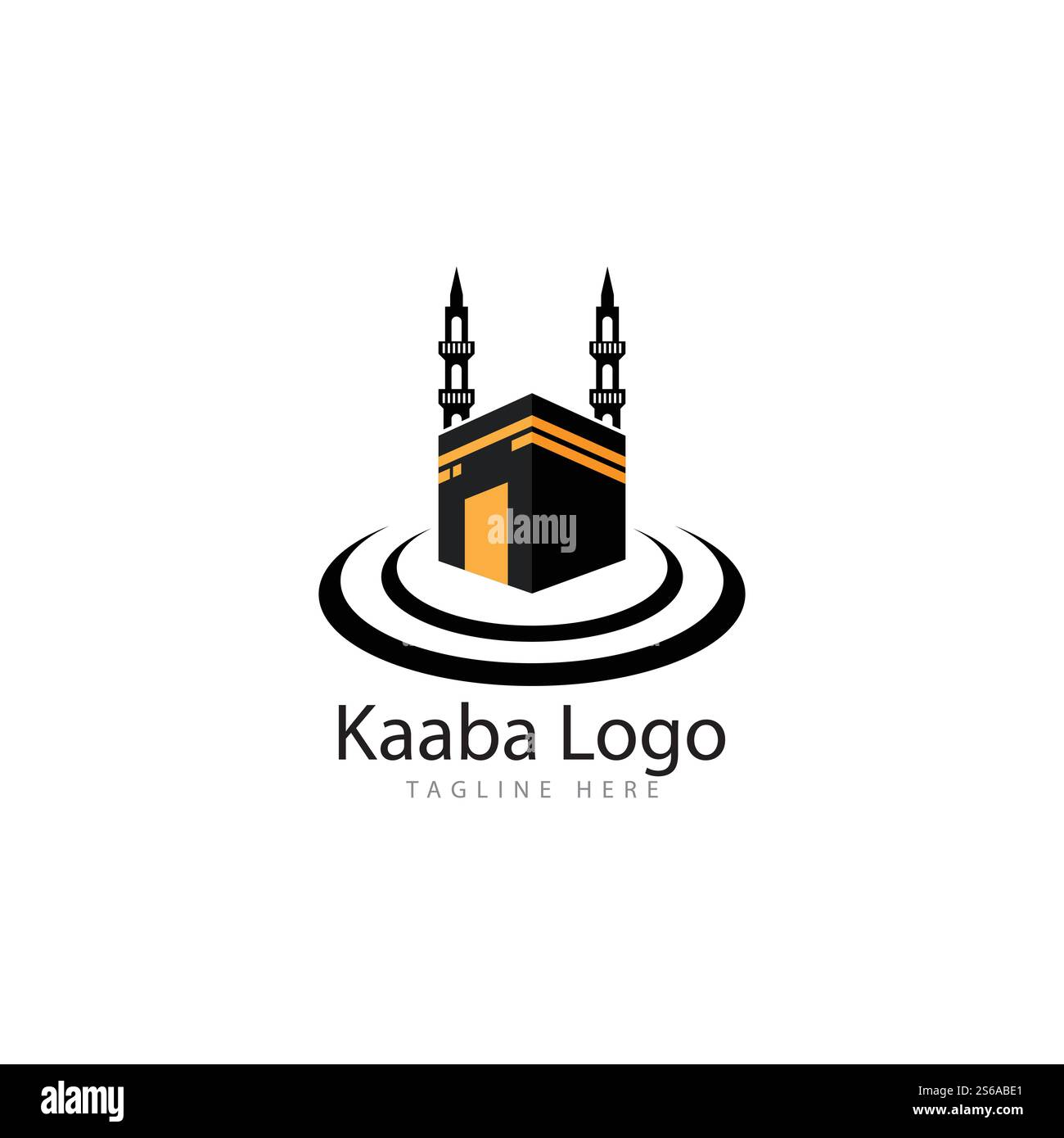 Kaaba mecca symbol logo illustration design template Stock Vector Image ...