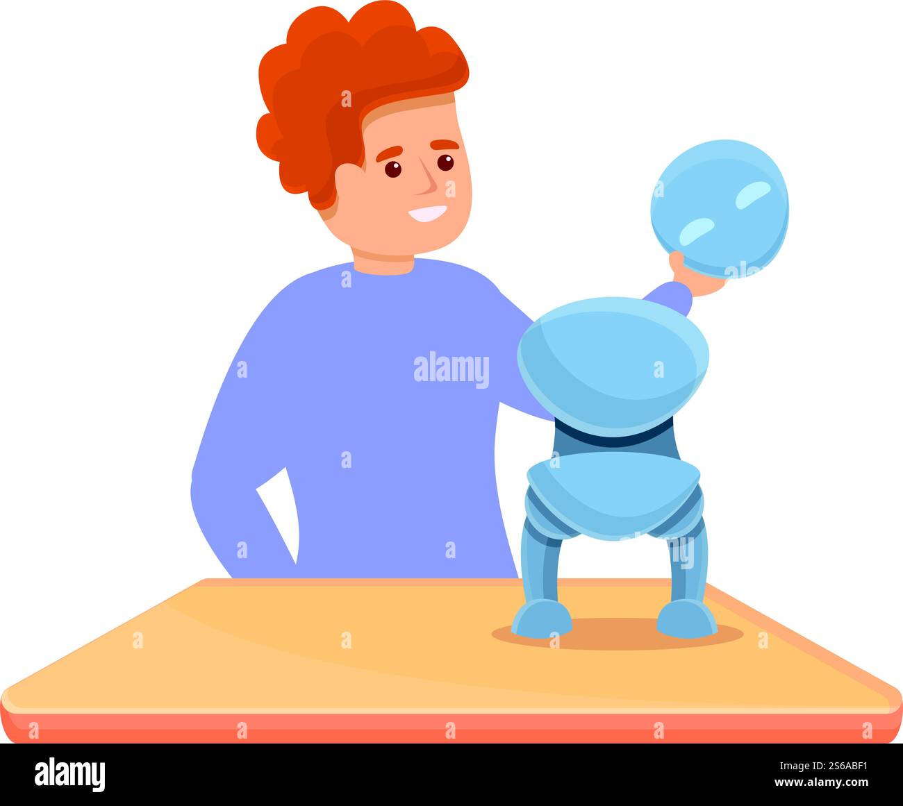Kid connect robot head icon. Cartoon of kid connect robot head vector ...