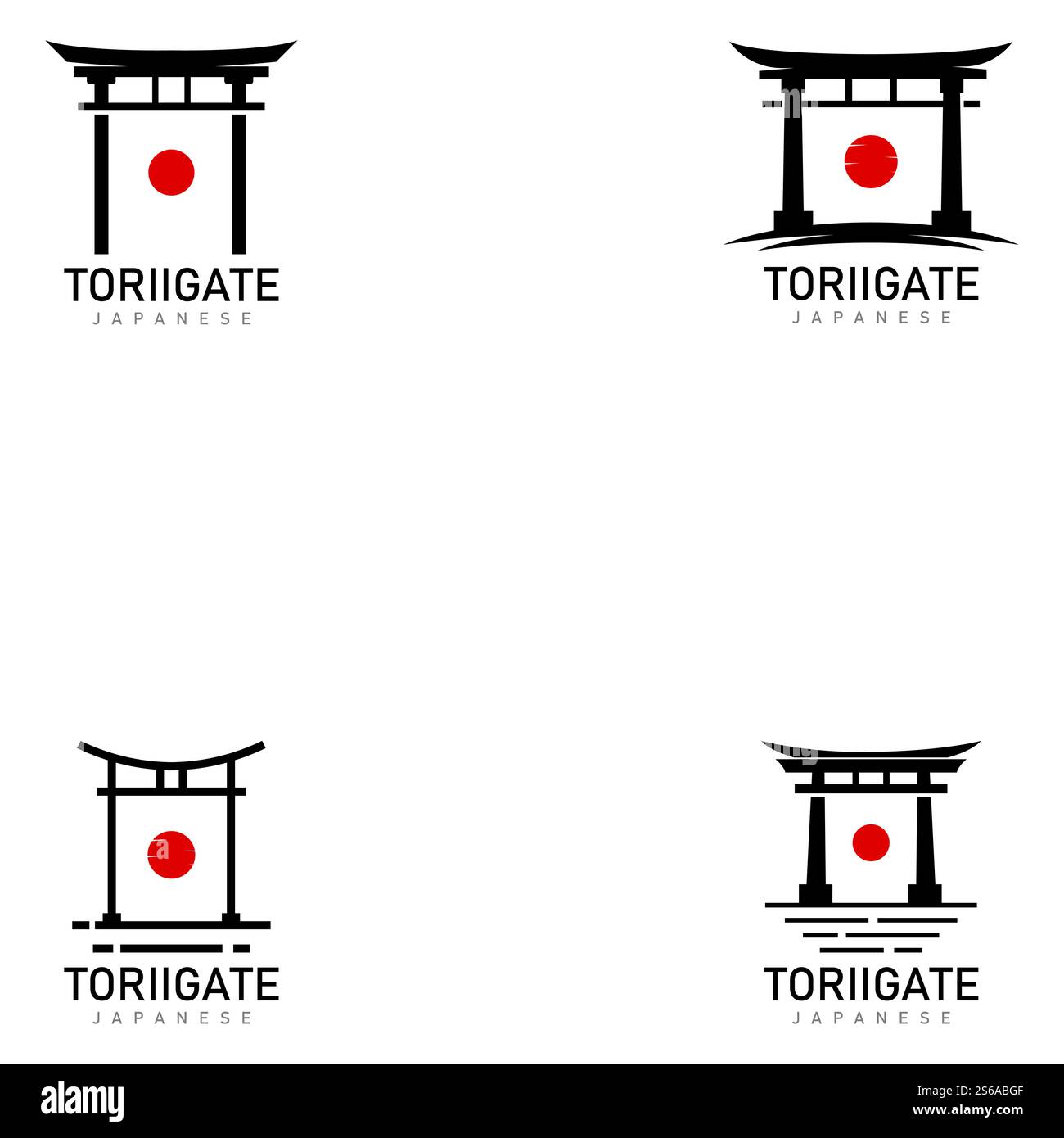 japanese torii gates logo and symbol design icon Stock Vector Image ...