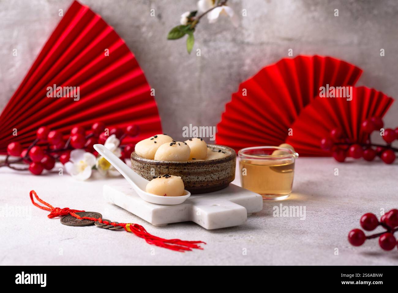 Tang yuan rice dumpling balls for Chinese lunar New year celebration ...