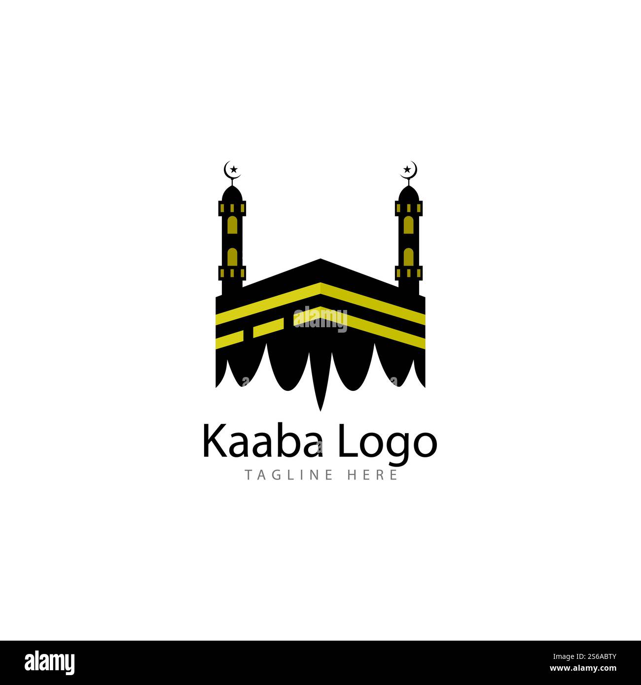 Kaaba mecca symbol logo illustration design template Stock Vector Image ...