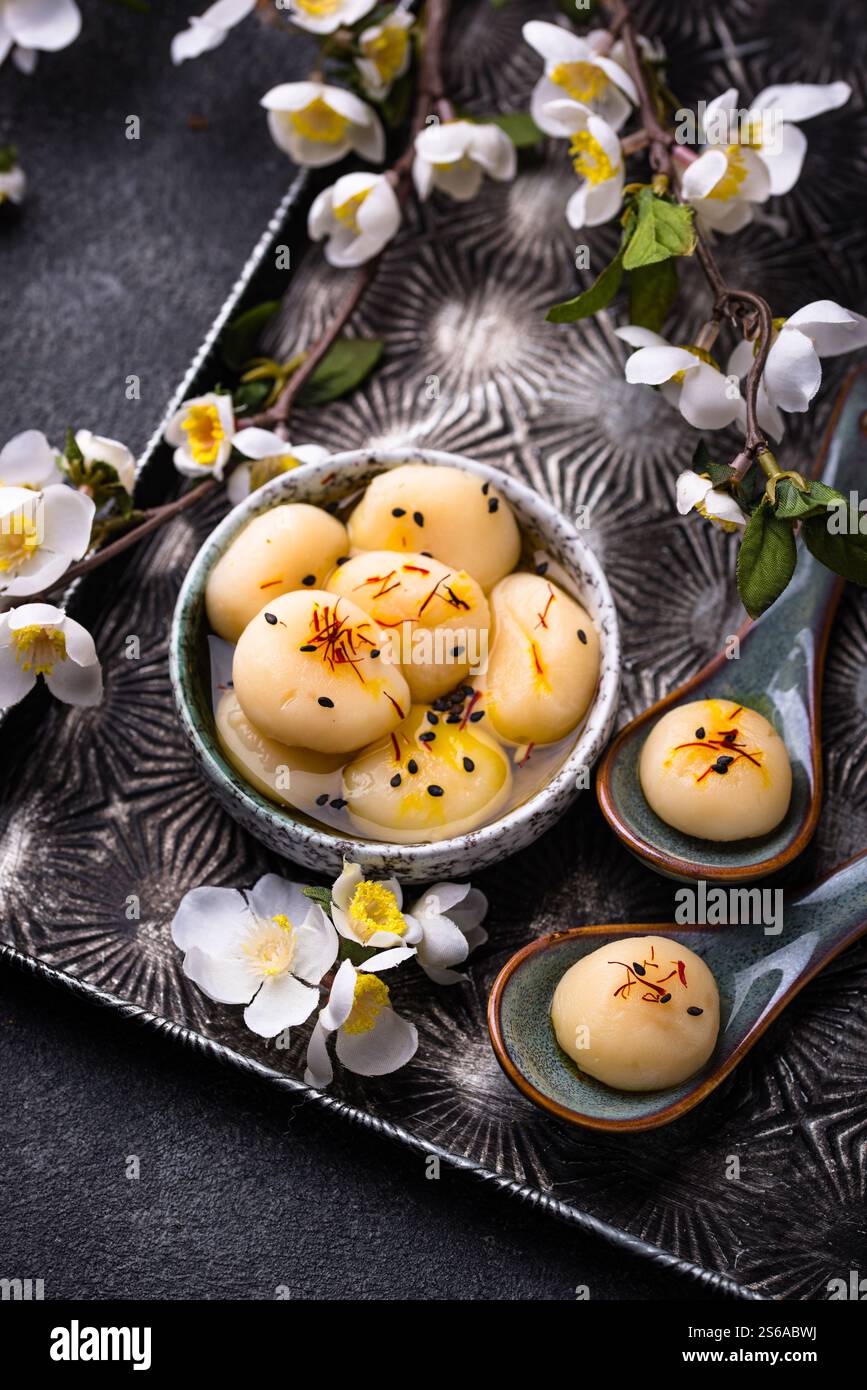 Tang yuan rice dumpling balls for Chinese lunar New year celebration ...