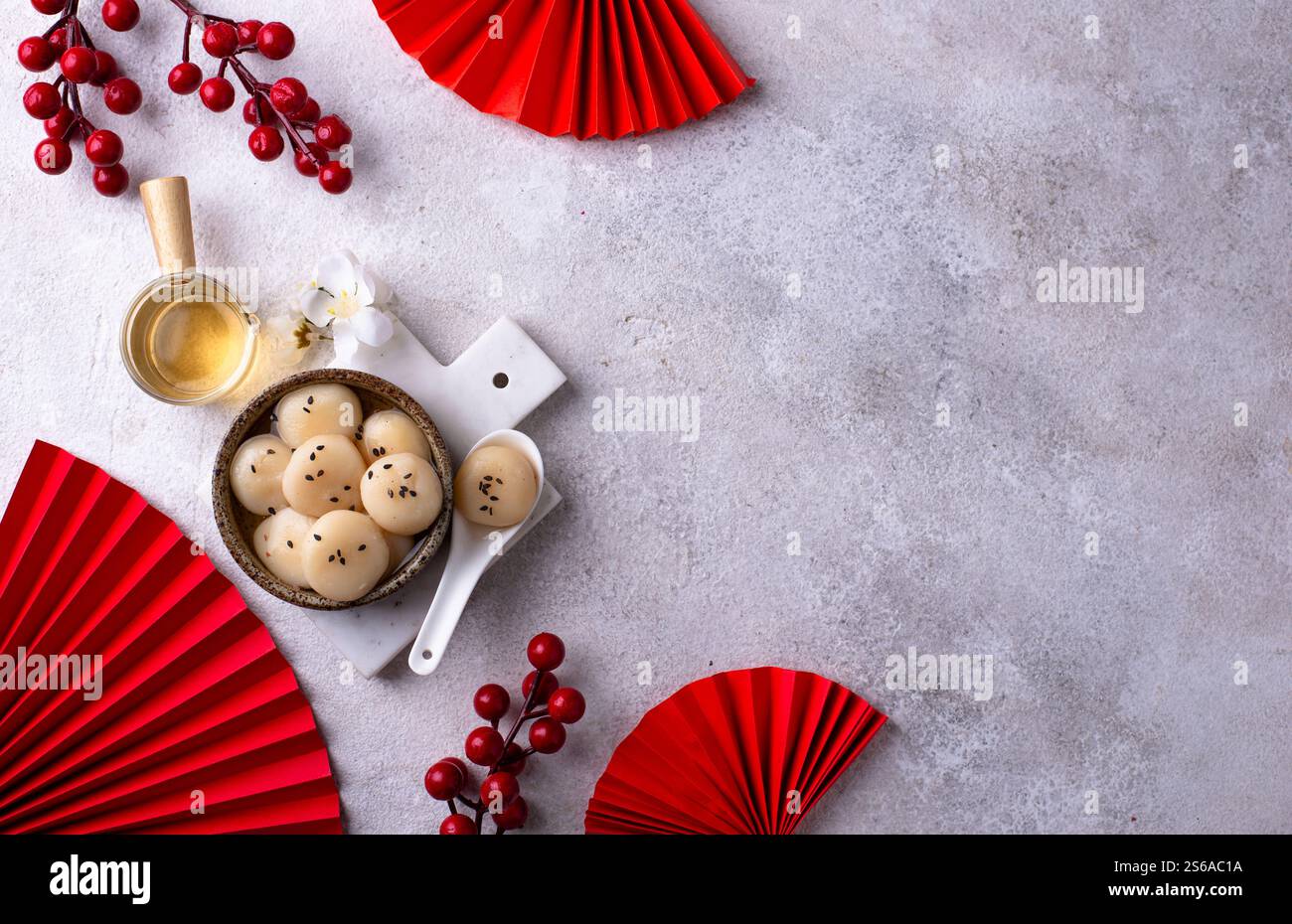Tang yuan rice dumpling balls for Chinese lunar New year celebration ...