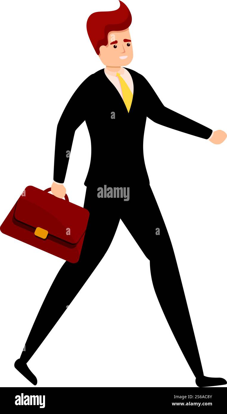 Walking bank teller icon. Cartoon of walking bank teller vector icon ...
