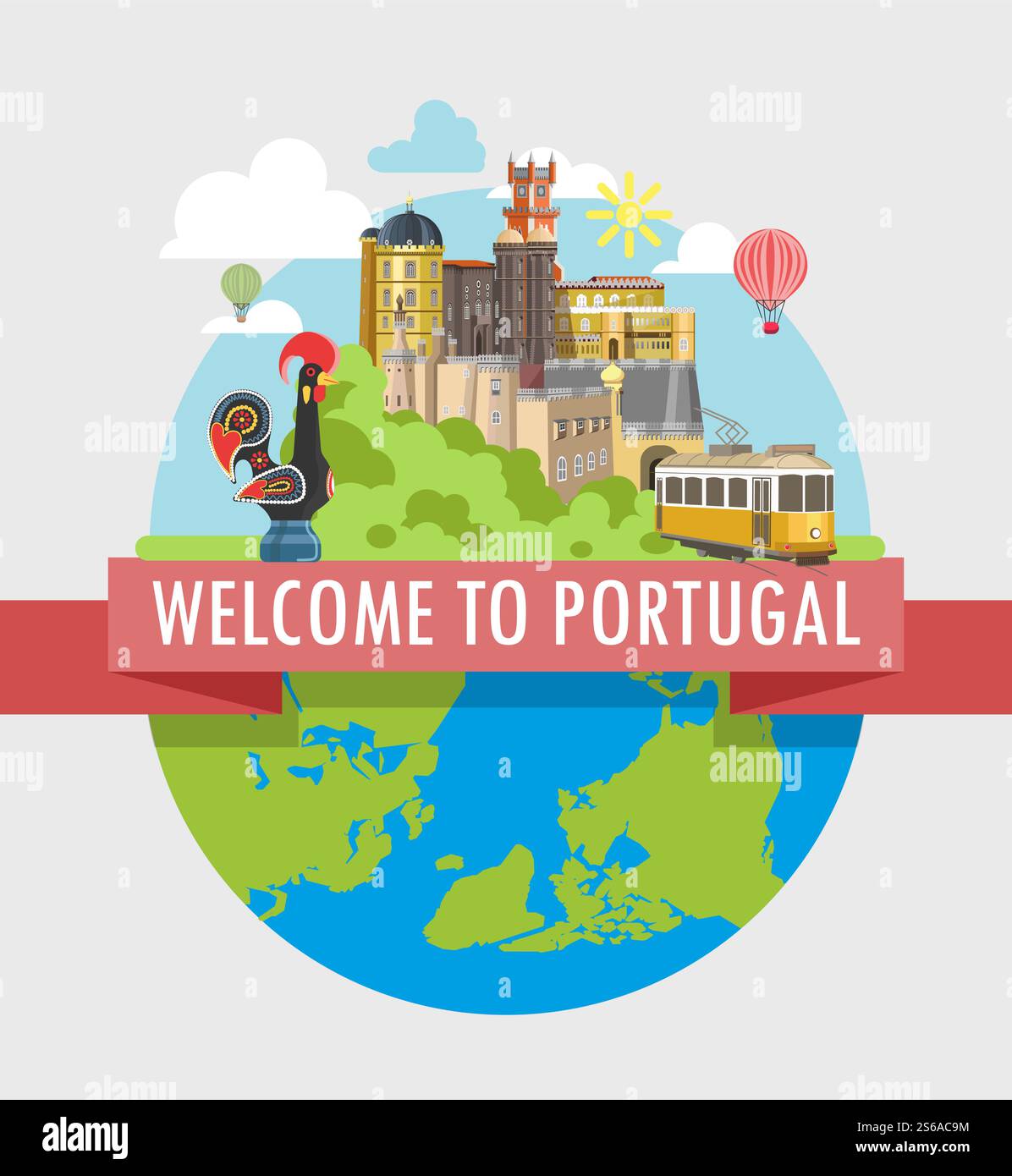 Brick tower and bridge lighthouse seamless pattern vector Portugal ...