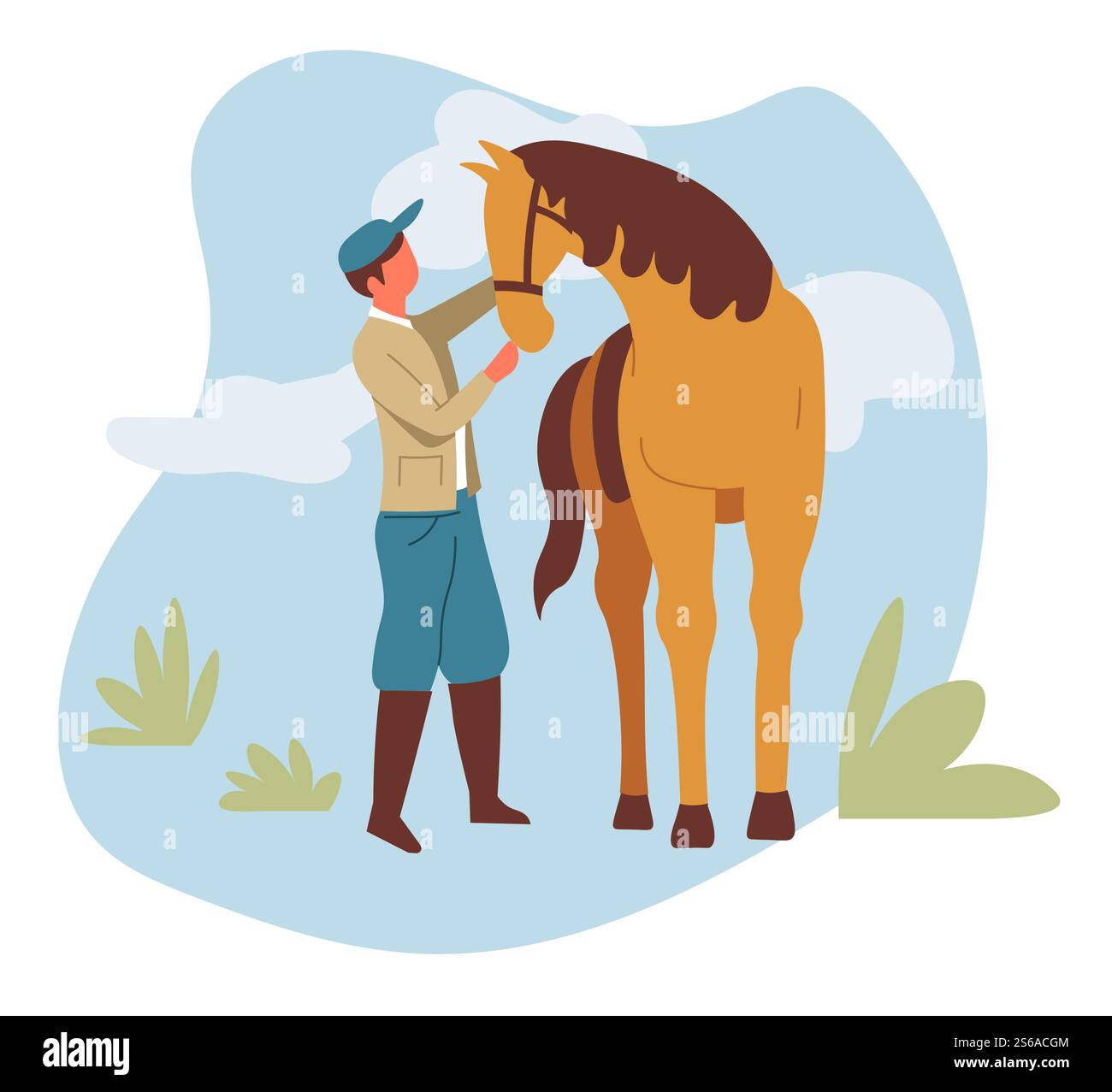Farmer horse medieval Cut Out Stock Images & Pictures - Alamy