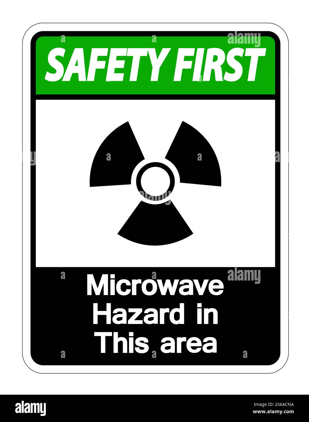 Safety first Microwave Hazard Sign Isolate On White Background,Vector ...
