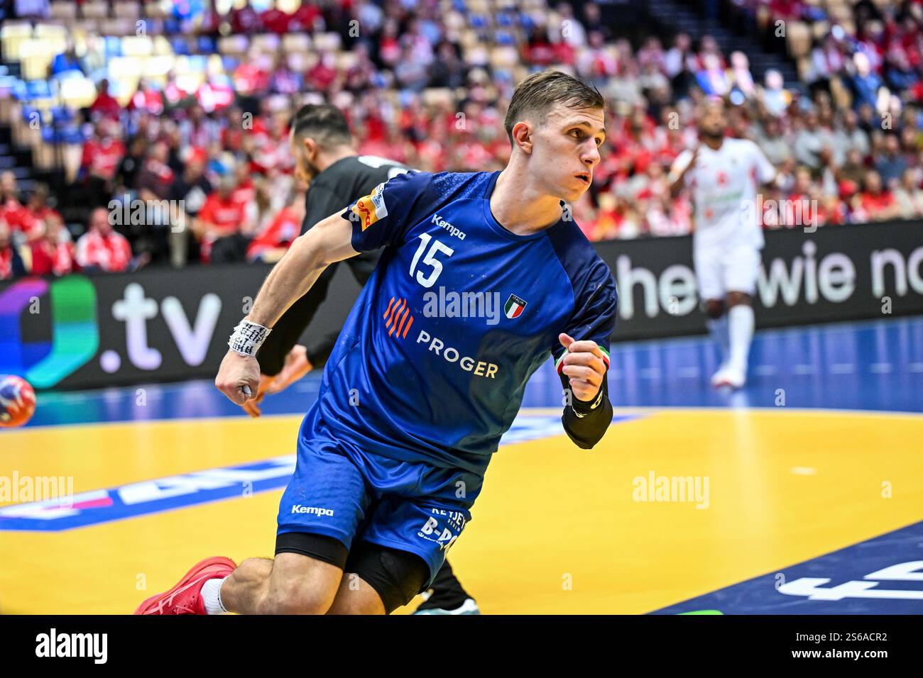 Herning, Denmark. 16th Jan, 2025. Simone Mengon of Italy Nationalteam ...