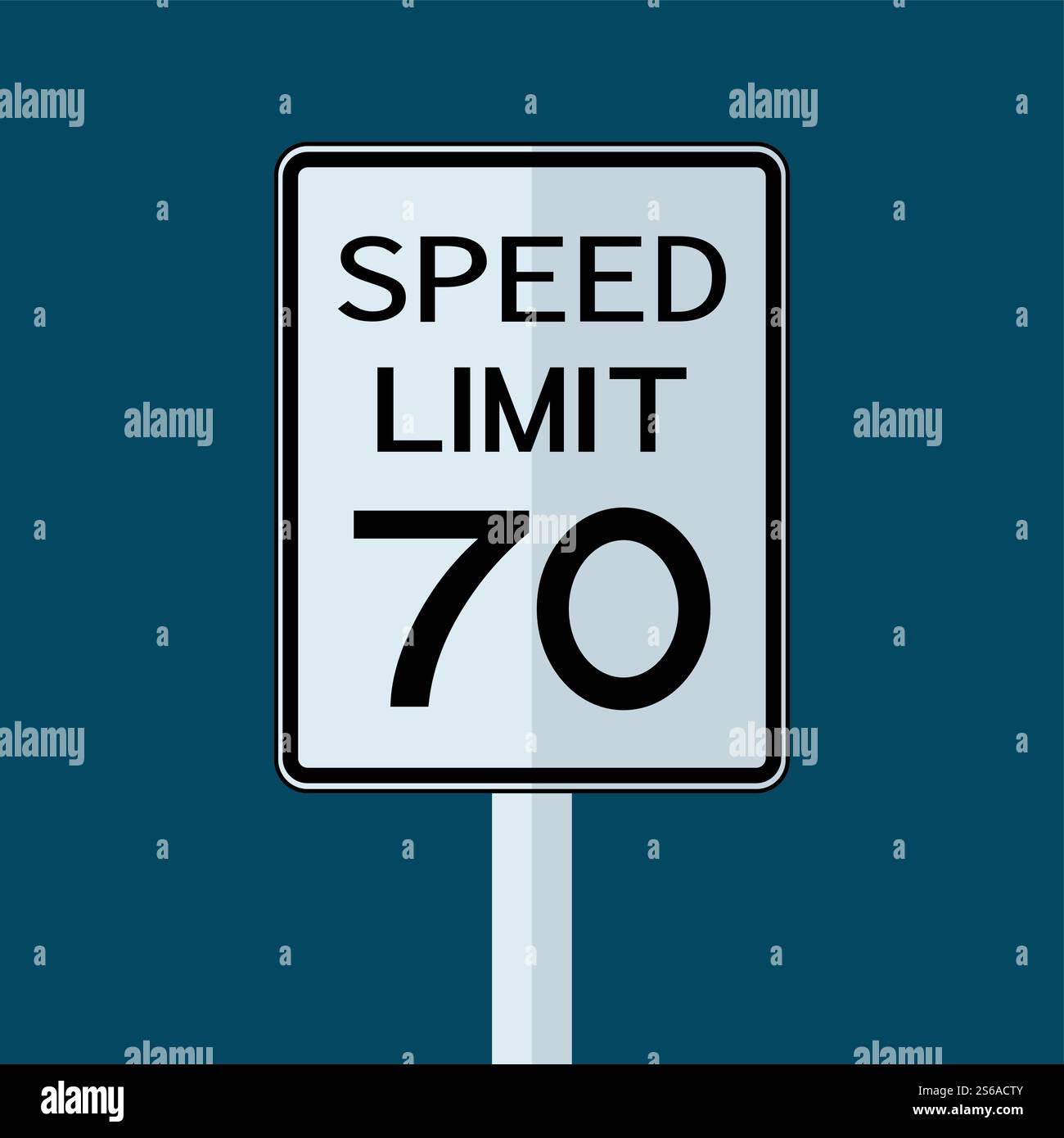 USA Road Traffic Transportation Sign: Speed Limit 70 On White ...