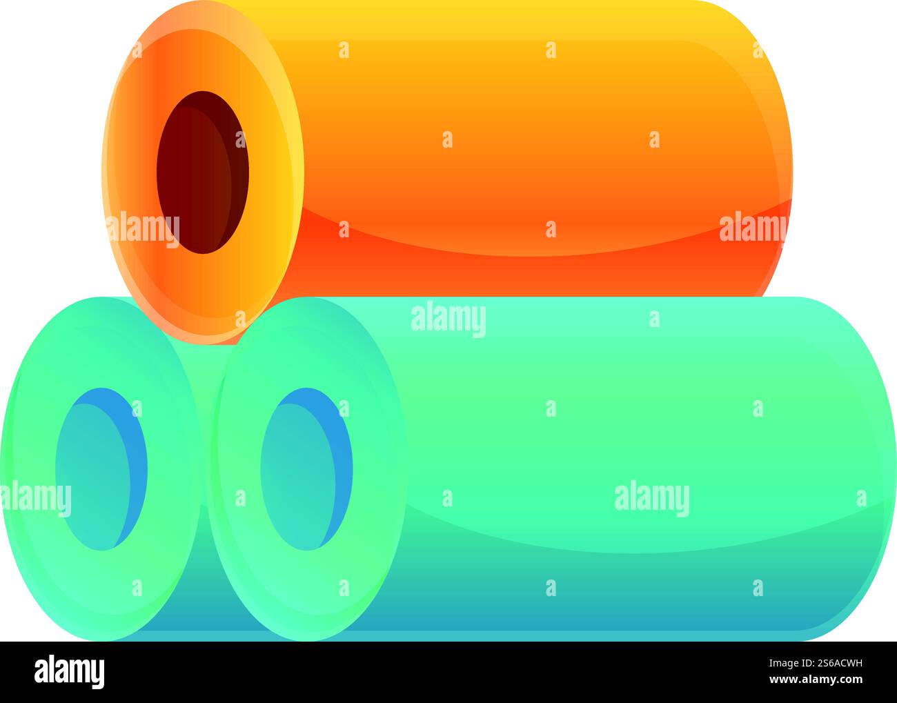 Textile production fiber rolls icon. Cartoon of textile production ...