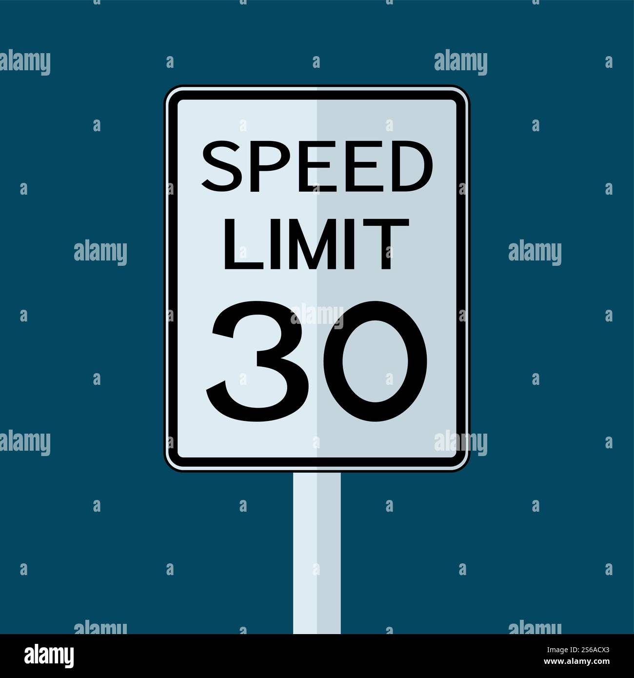 USA Road Traffic Transportation Sign: Speed Limit 30 On White Background,Vector Illustration ...