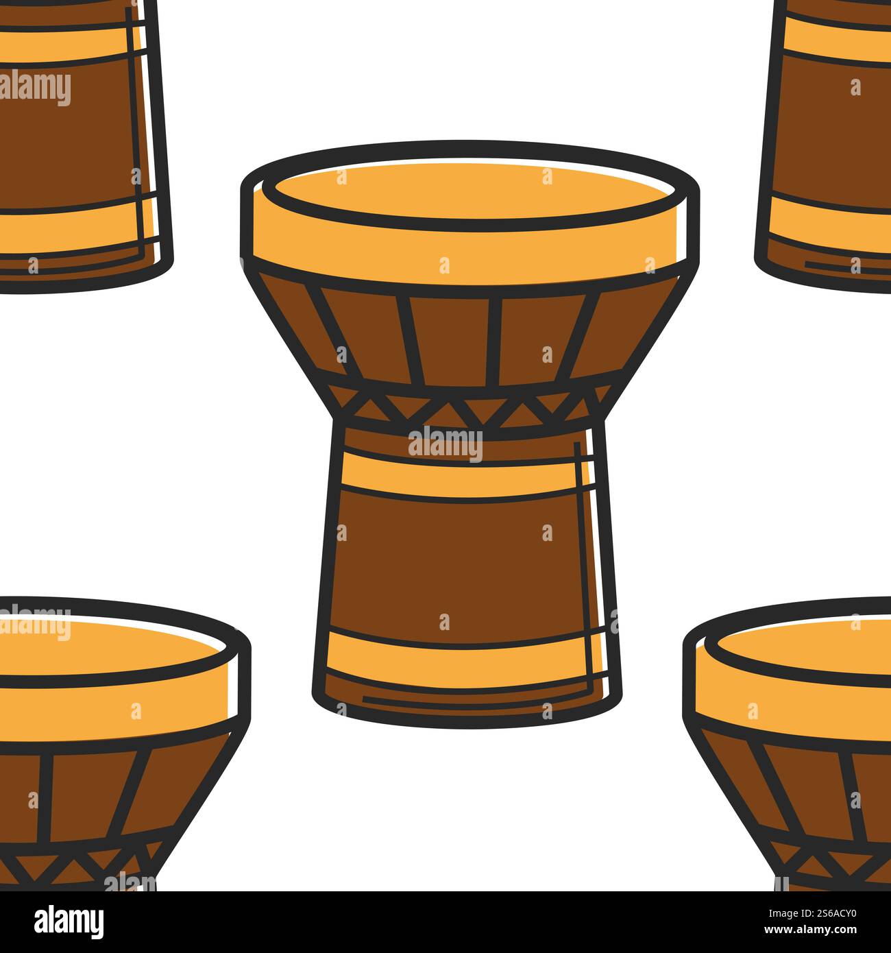 Turkish national musical instrument tom tom drum seamless pattern ...