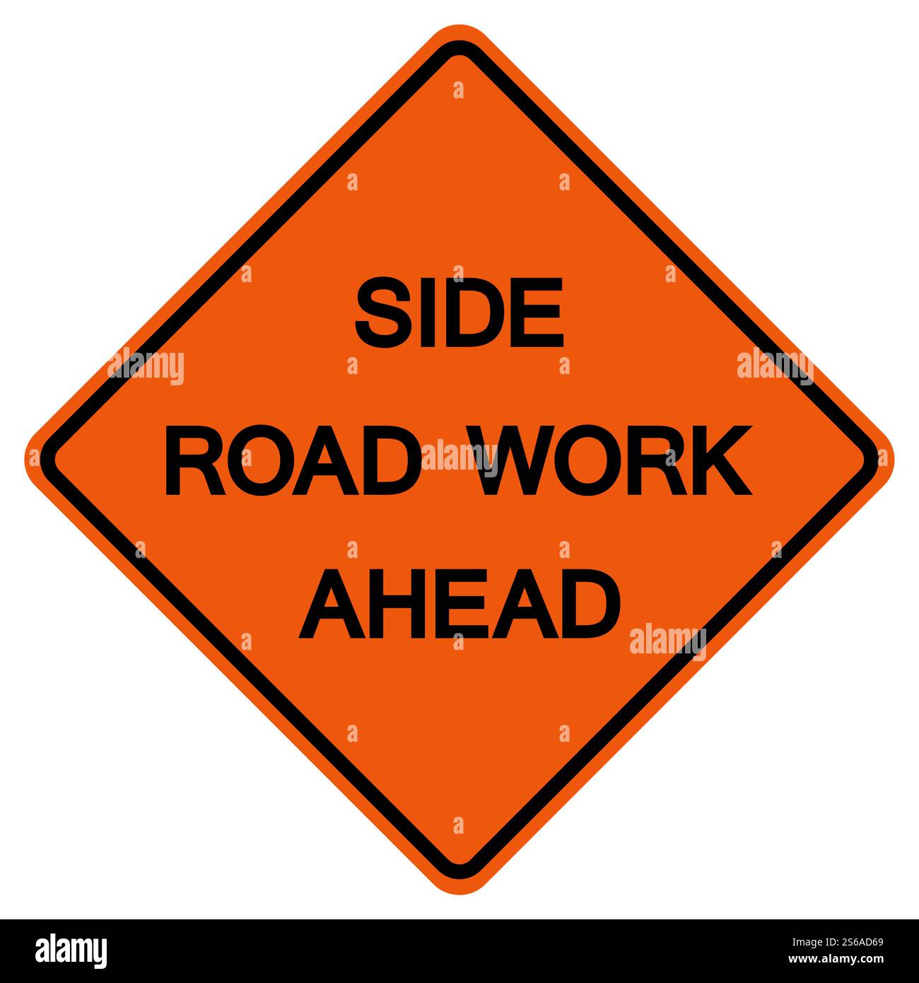 Side Road Work Ahead Traffic Road Symbol Sign Isolate on White ...